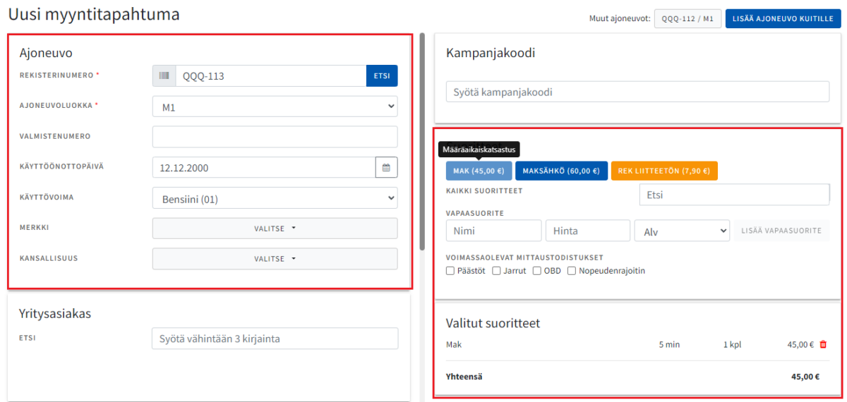 Useampi ajoneuvo samalle kuitille – Muster